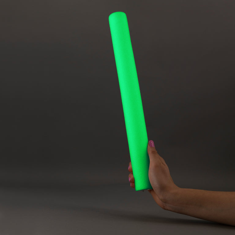 LED Light Up Flashing 18 Inch Green Foam Stick Baton | PartyGlowz.com