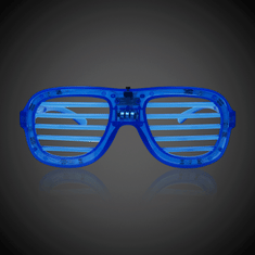 LED Blue Slotted Glasses | PartyGlowz.com