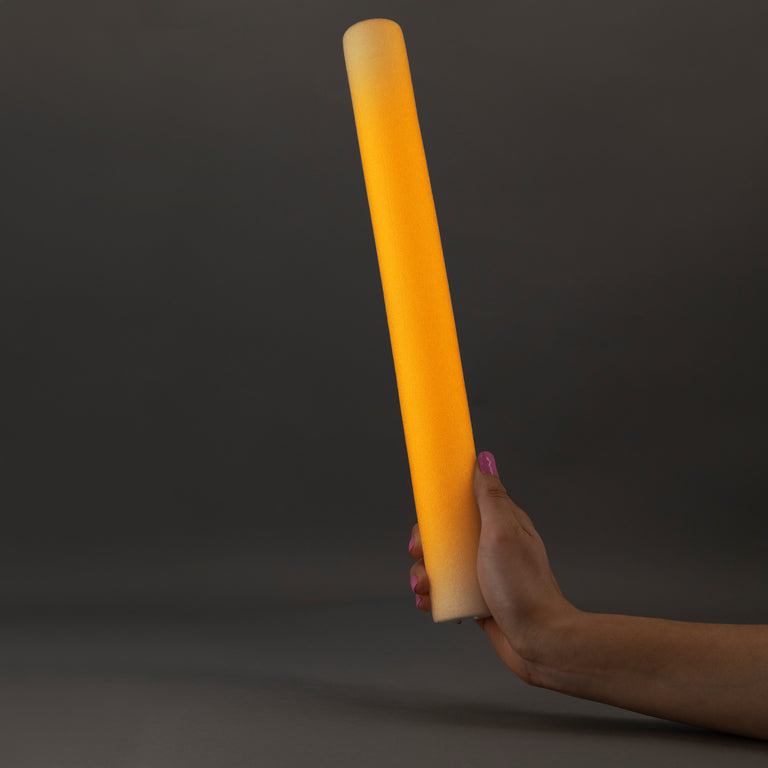 LED Light Up Flashing 16 Inch Orange Foam Stick Baton | PartyGlowz.com
