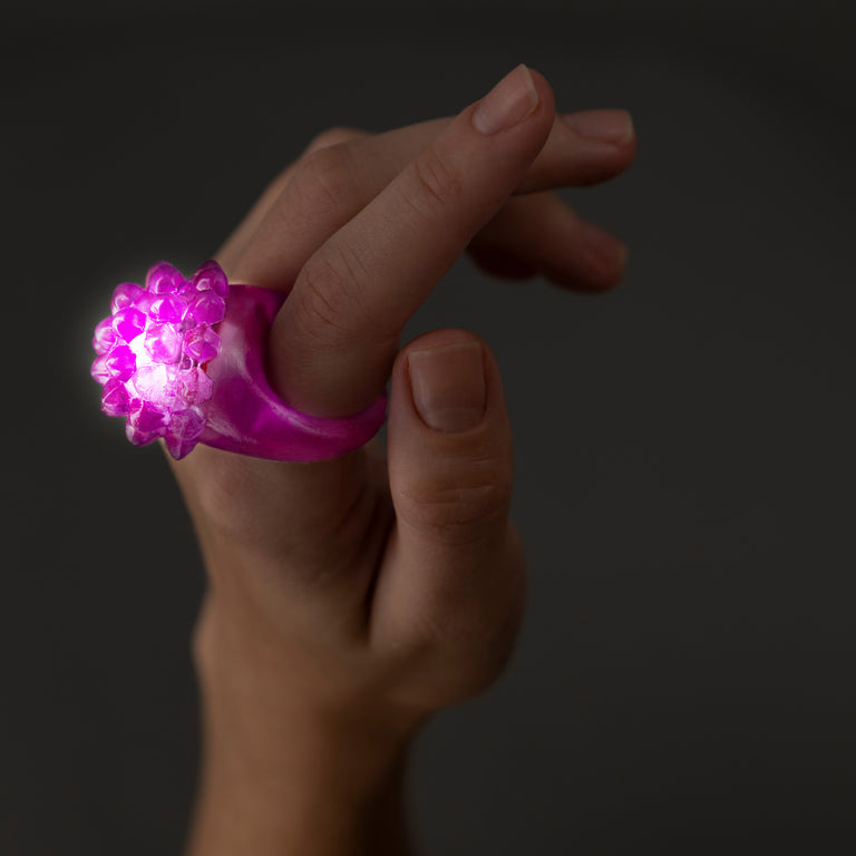 Assorted LED Light Up Flashing Jelly Bumpy Rings - 12 | PartyGlowz.com