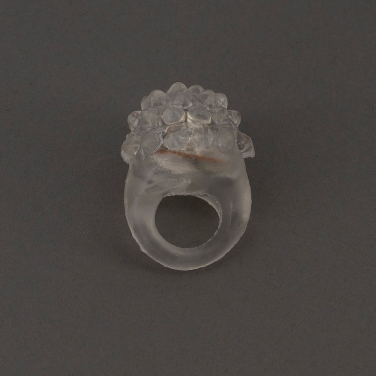 White LED Light Up Flashy Jelly Bumpy Rings - 12 | PartyGlowz.com