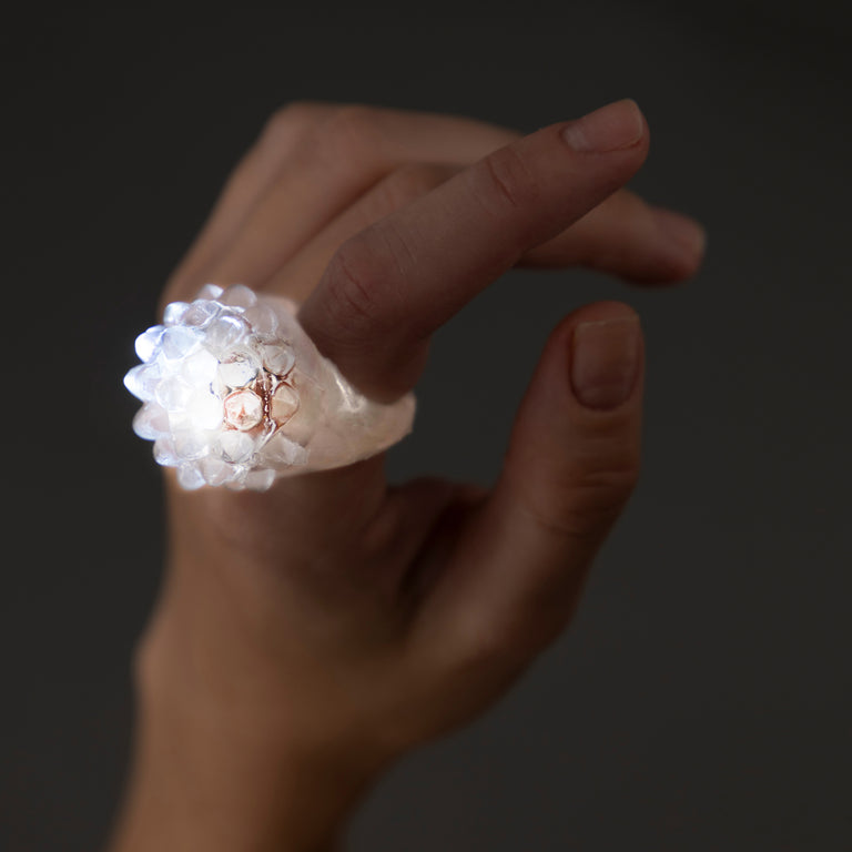 Assorted LED Light Up Flashing Jelly Bumpy Rings - 12 | PartyGlowz.com