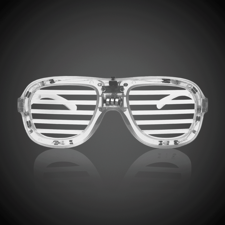 LED Light Up White Slotted Glasses | PartyGlowz.com
