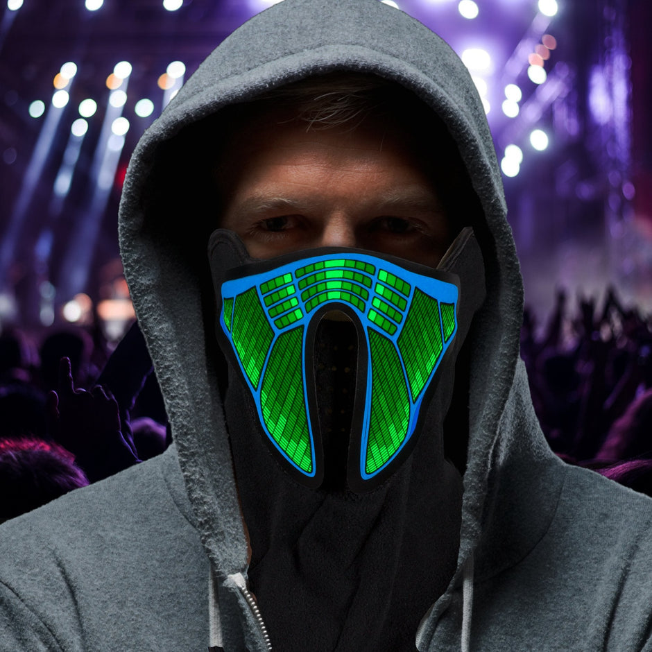 EL Wire Sound Activated Half Mask | PartyGlowz.com