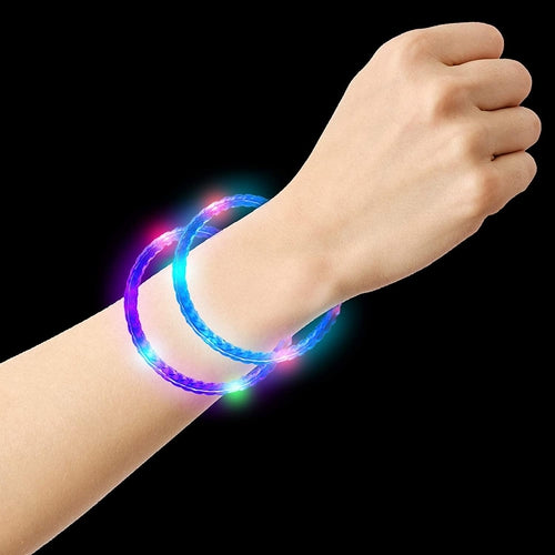LED Light Up Braided Bracelets - 4 Colors Assorted | PartyGlowz.com