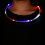 LED Light Up Chaser Necklace - Red White & Blue | PartyGlowz.com