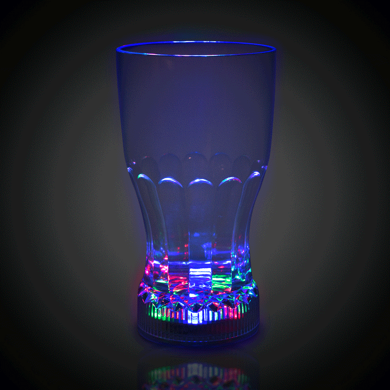 LED Light Up 12 Oz Flashing Drink Glass | PartyGlowz.com