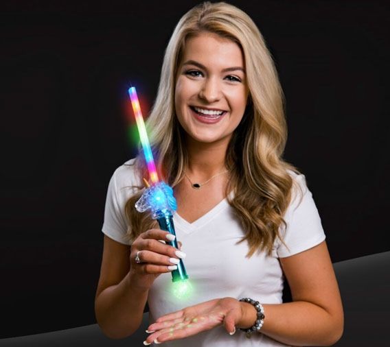 LED Light Up 16 Inch Unicorn Wand | PartyGlowz.com