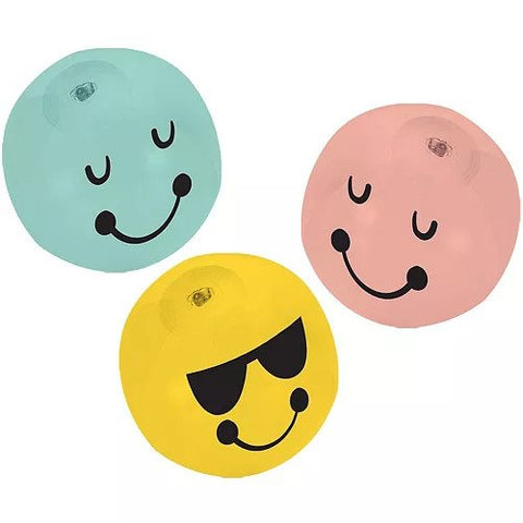 5 Inch All Smiles Smiley Face Inflatable Vinyl Balls | PartyGlowz.com