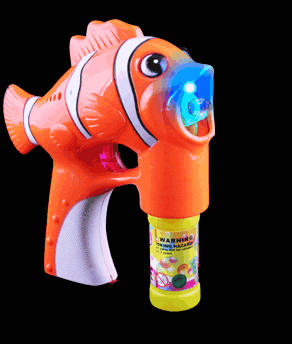 LED Light Up Bubble Fish Gun Toy | PartyGlowz.com