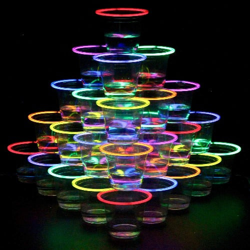 Glow Stick Party Cups - 20 Assorted Colors Cups | PartyGlowz.com