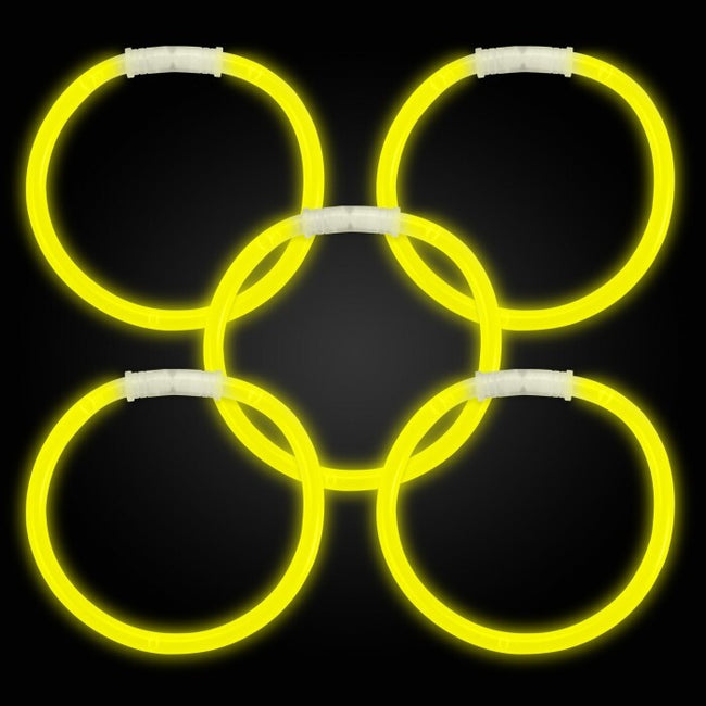 10 Inch Glow Stick Bracelets Yellow | PartyGlowz.com