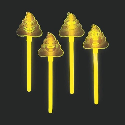 Glow In The Dark Poop Emoji Wands | PartyGlowz.com