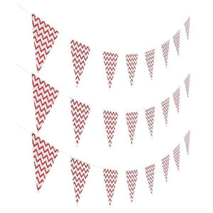 Red Chevron Pennant Banner | PartyGlowz.com