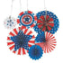 Patriotic Paper Hanging Fans With USA Flag Printed Designs | PartyGlowz.com