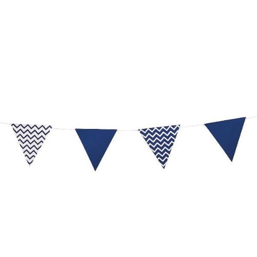 Blue Chevron Cardboard Pennant Banner | PartyGlowz.com