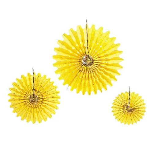 Yellow Tissue Hanging Fans | PartyGlowz.com