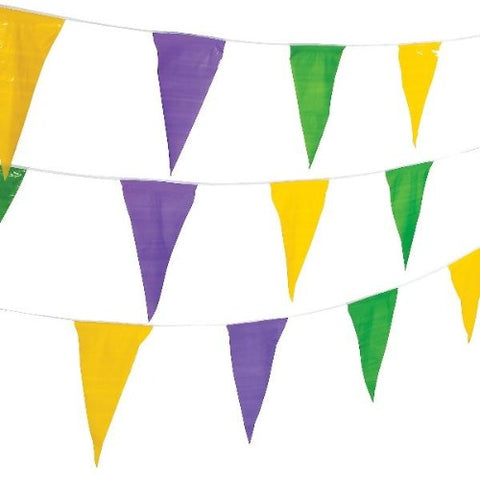 Mardi Gras Pennant Banner | PartyGlowz.com