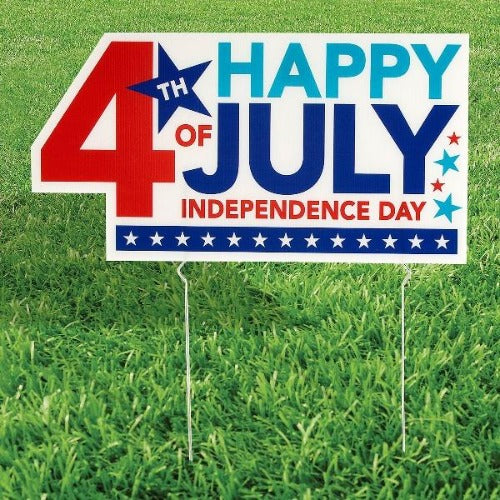Happy 4th of July Independence Day Yard Sign | PartyGlowz.com