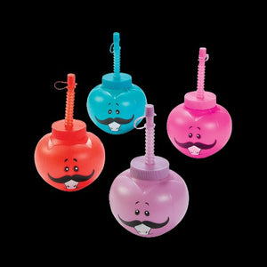 20 Oz Mustache Smile Heart Cups with Lids & Straws | PartyGlowz.com