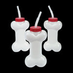 14 Oz Dog Bone Cups with Straws | PartyGlowz.com