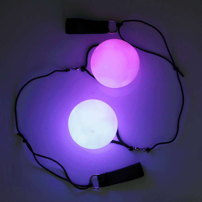 Poi Balls LED - Light Up Multi Color Poi Balls | PartyGlowz.com