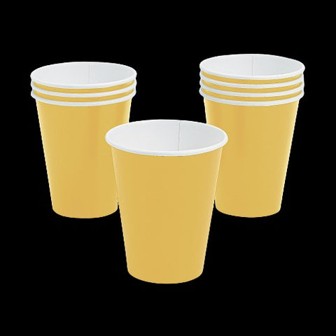9 Oz Yellow Color Paper Cups | PartyGlowz.com
